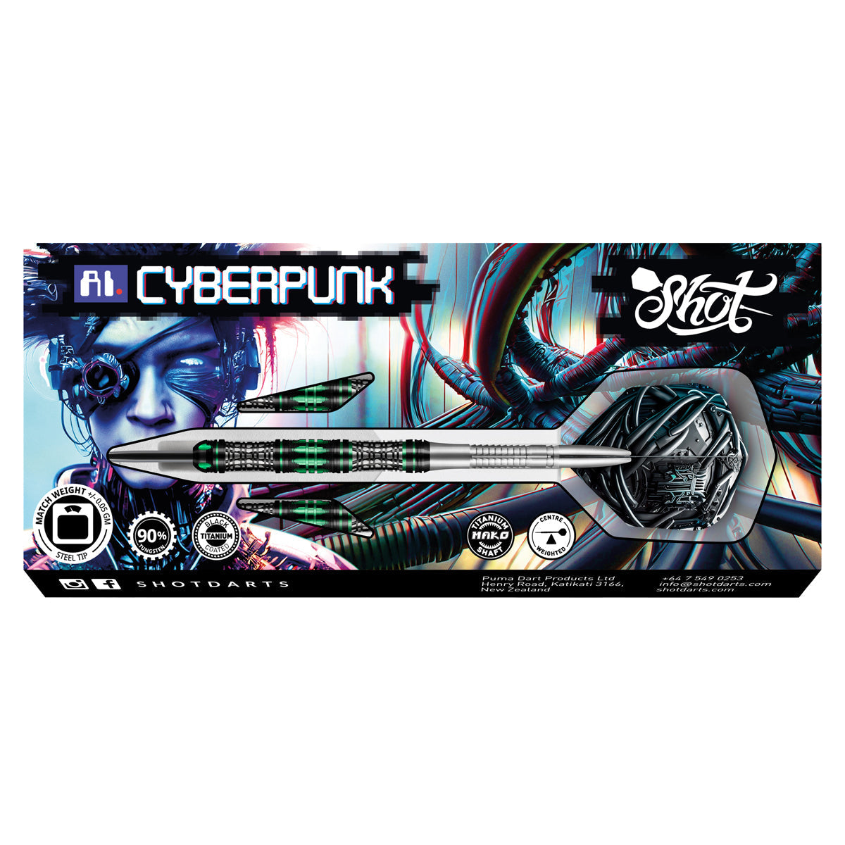 SHOT - AI CYBERPUNK Dart Set - 90% Tungsten - 25g