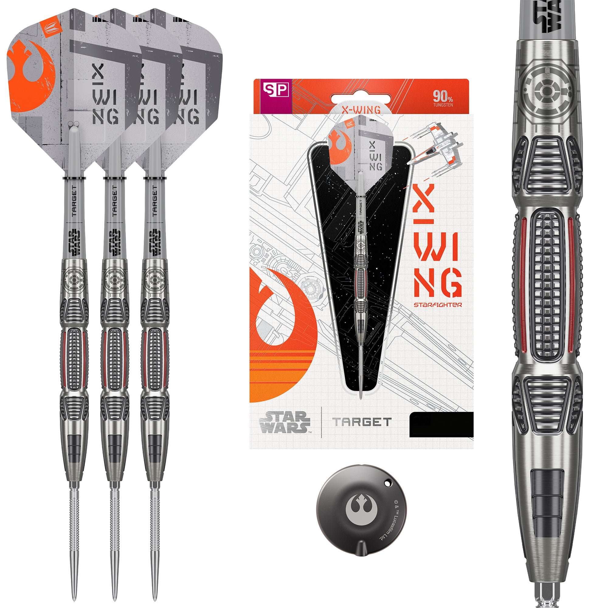 TARGET x STAR WARS - 24g - X WING - Steel Tip Swiss Point - 90% Tungst