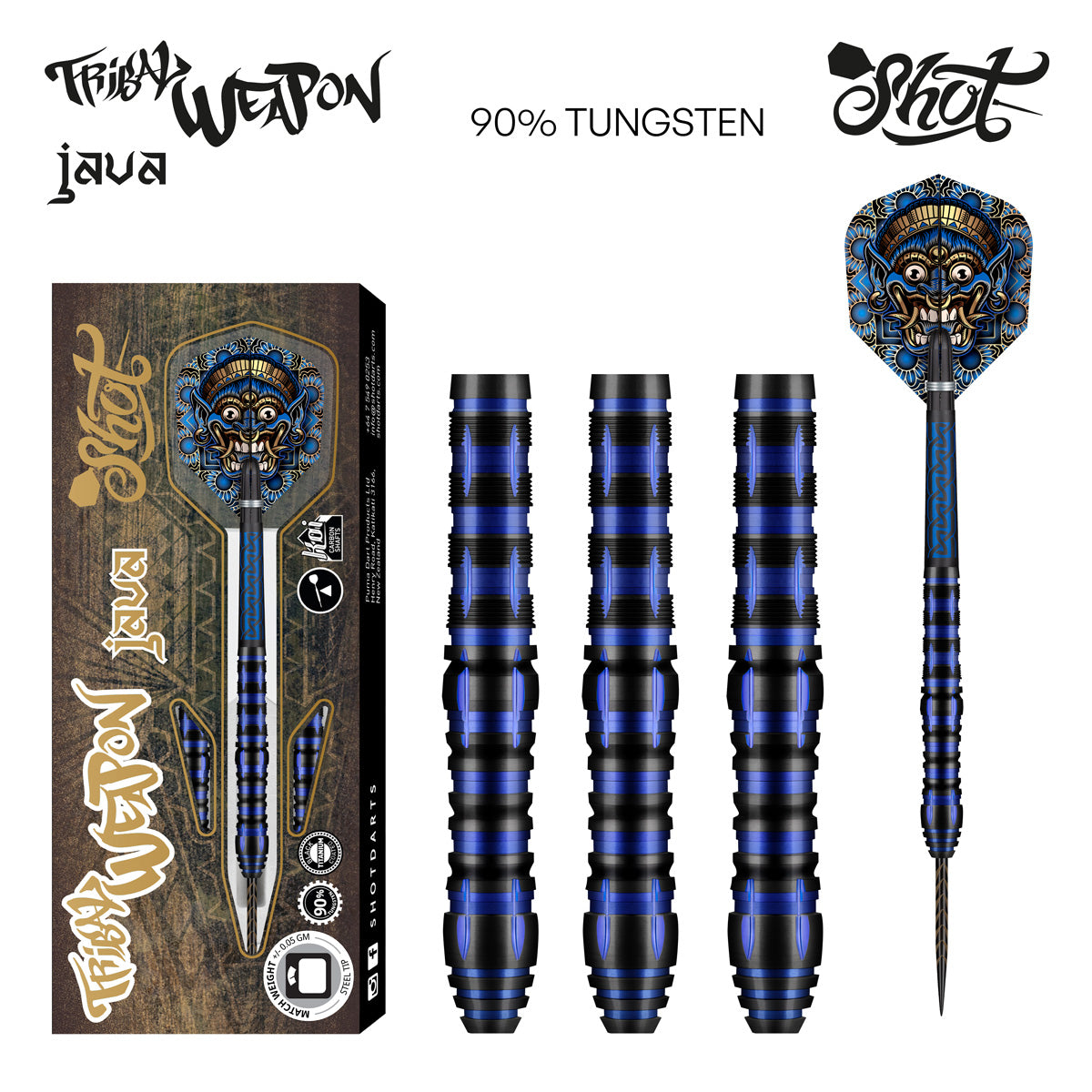 SHOT - TRIBAL WEAPON JAVA Dart Set - 90% TUNGSTEN - 25g