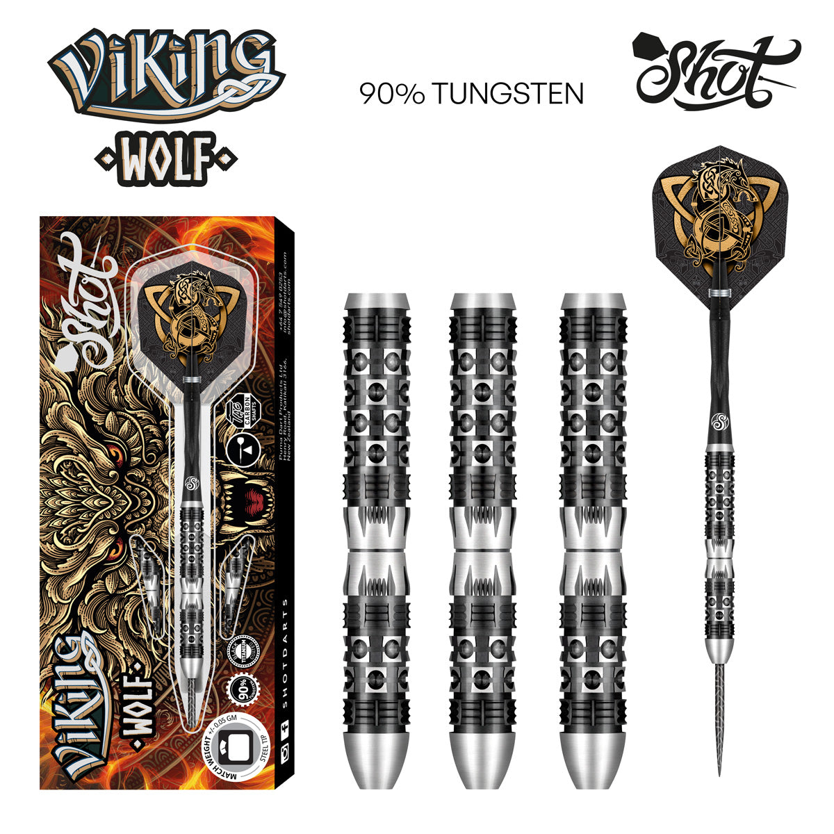 SHOT - VIKING WOLF Dart Set - 90% TUNGSTEN - 24g