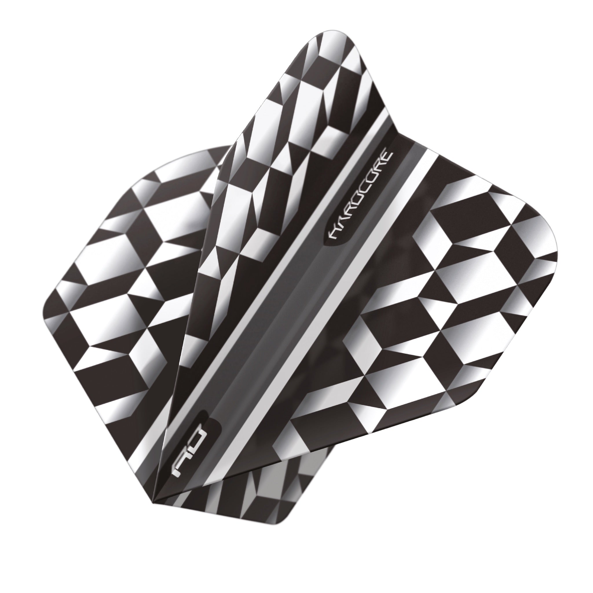 RED DRAGON - Hardcore Geometric Dart Flights - Black and Clear