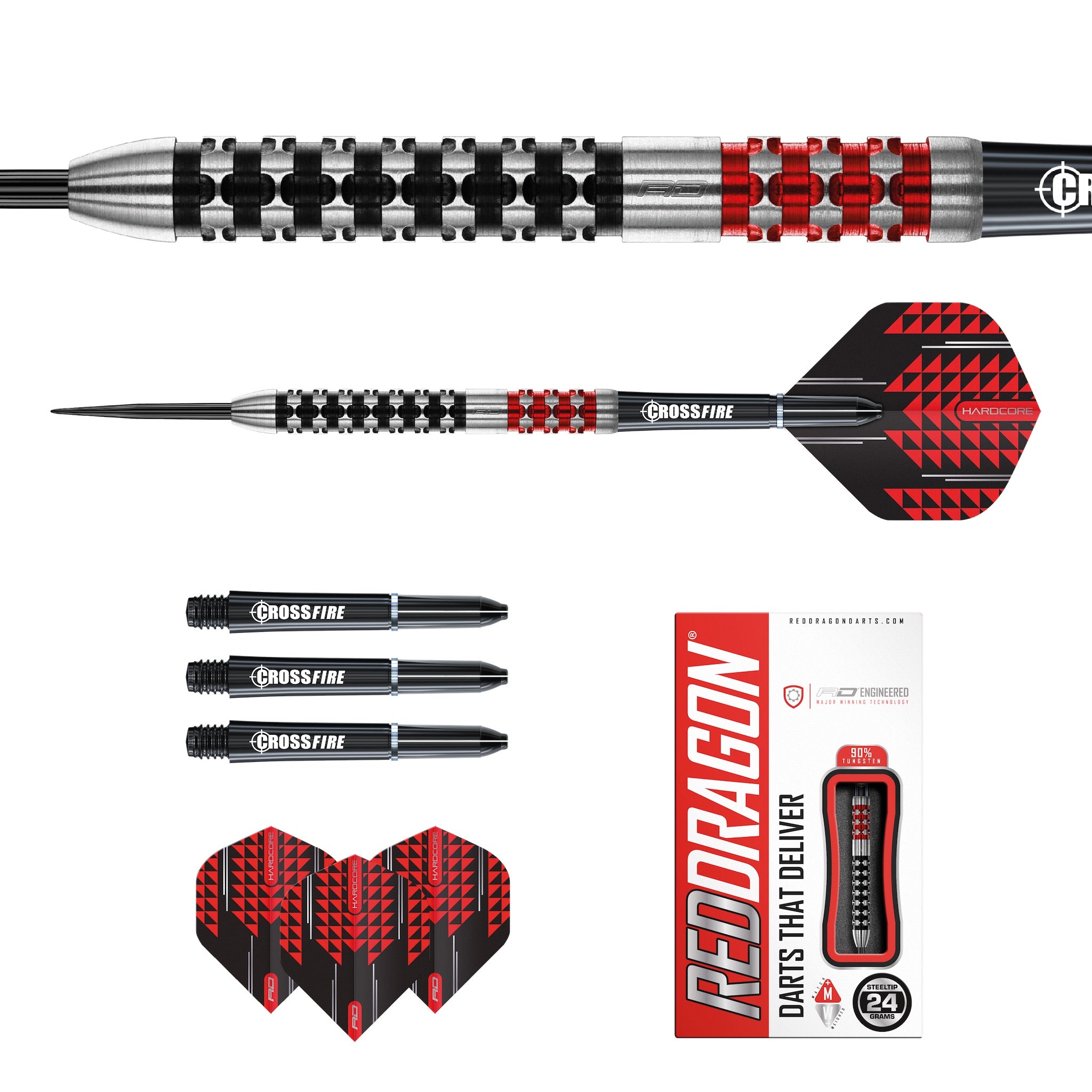 RED DRAGON - Crossfire Darts - 90% Tungsten - 24g